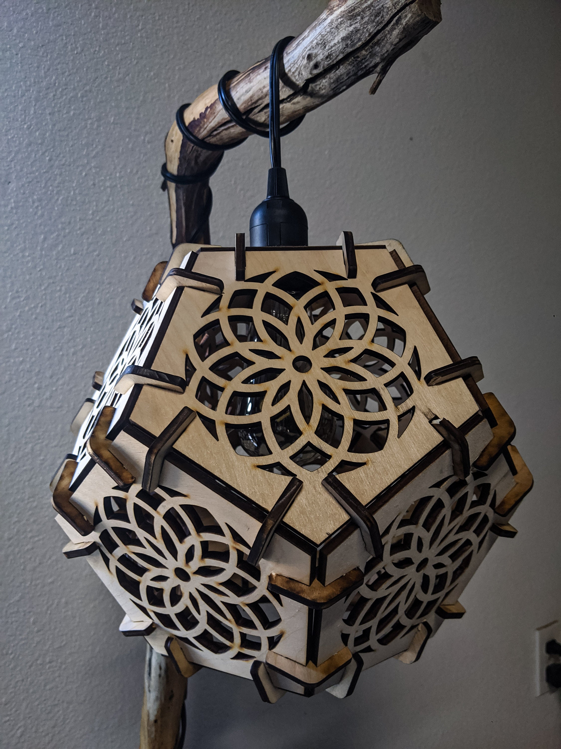 Sacred Geometry Lamp, Mandala Pendant Lamp Home Décor, Dodecahedron ...