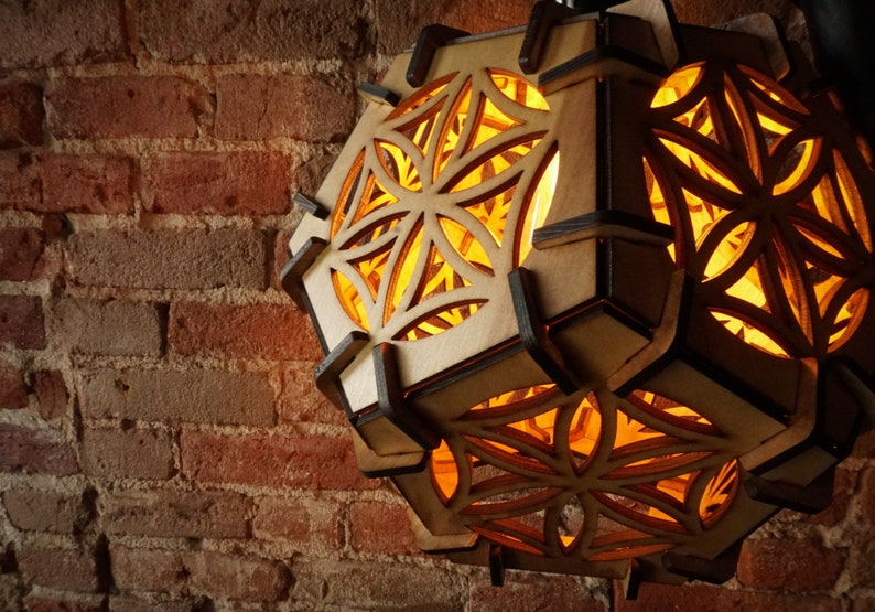 Sacred Geometry Lamp- Geometric Pendant Lamp- Dodecahedron, Home Décor ...
