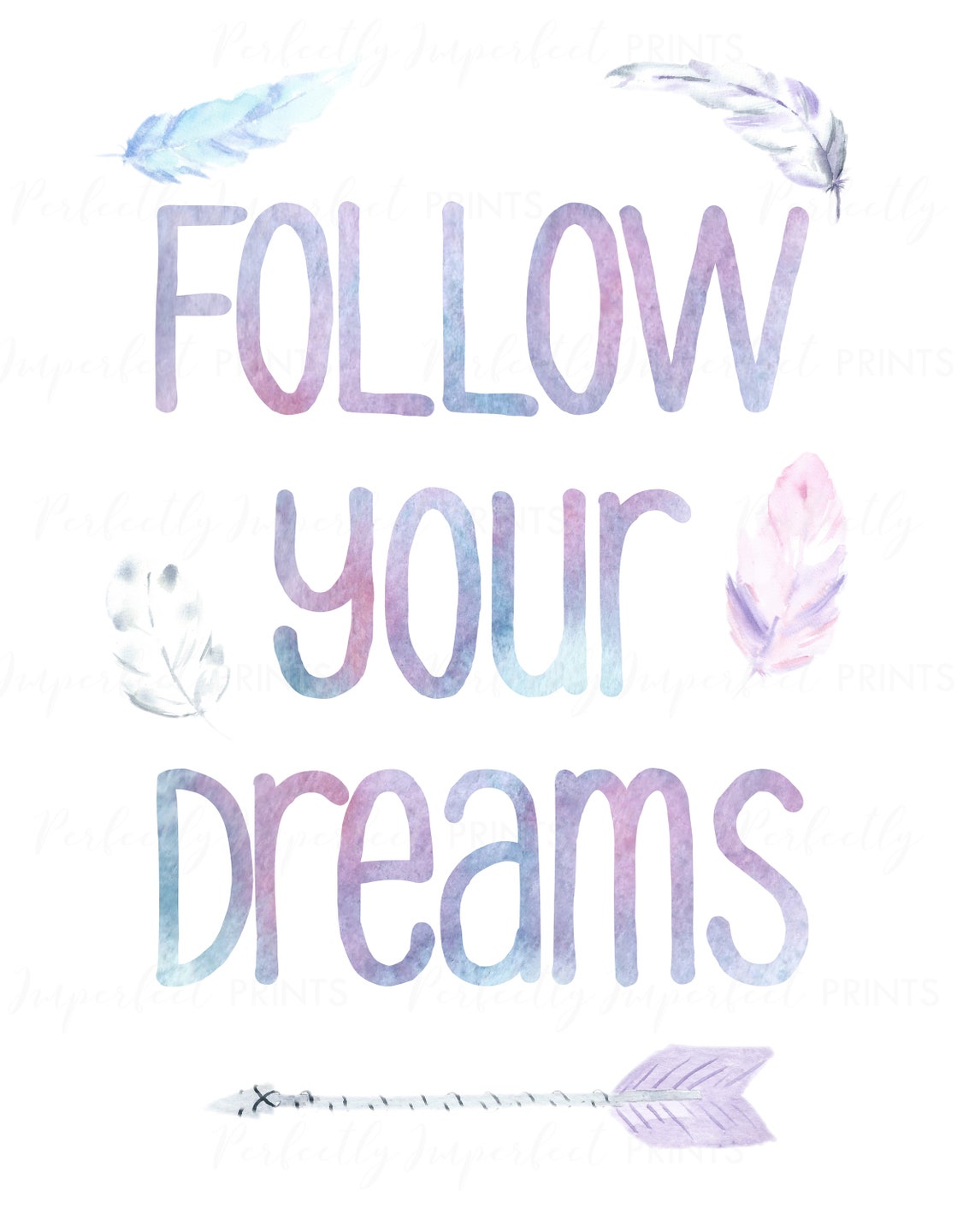 Follow Your Dreams Printable Quote Poster Housewarming Gift | Etsy