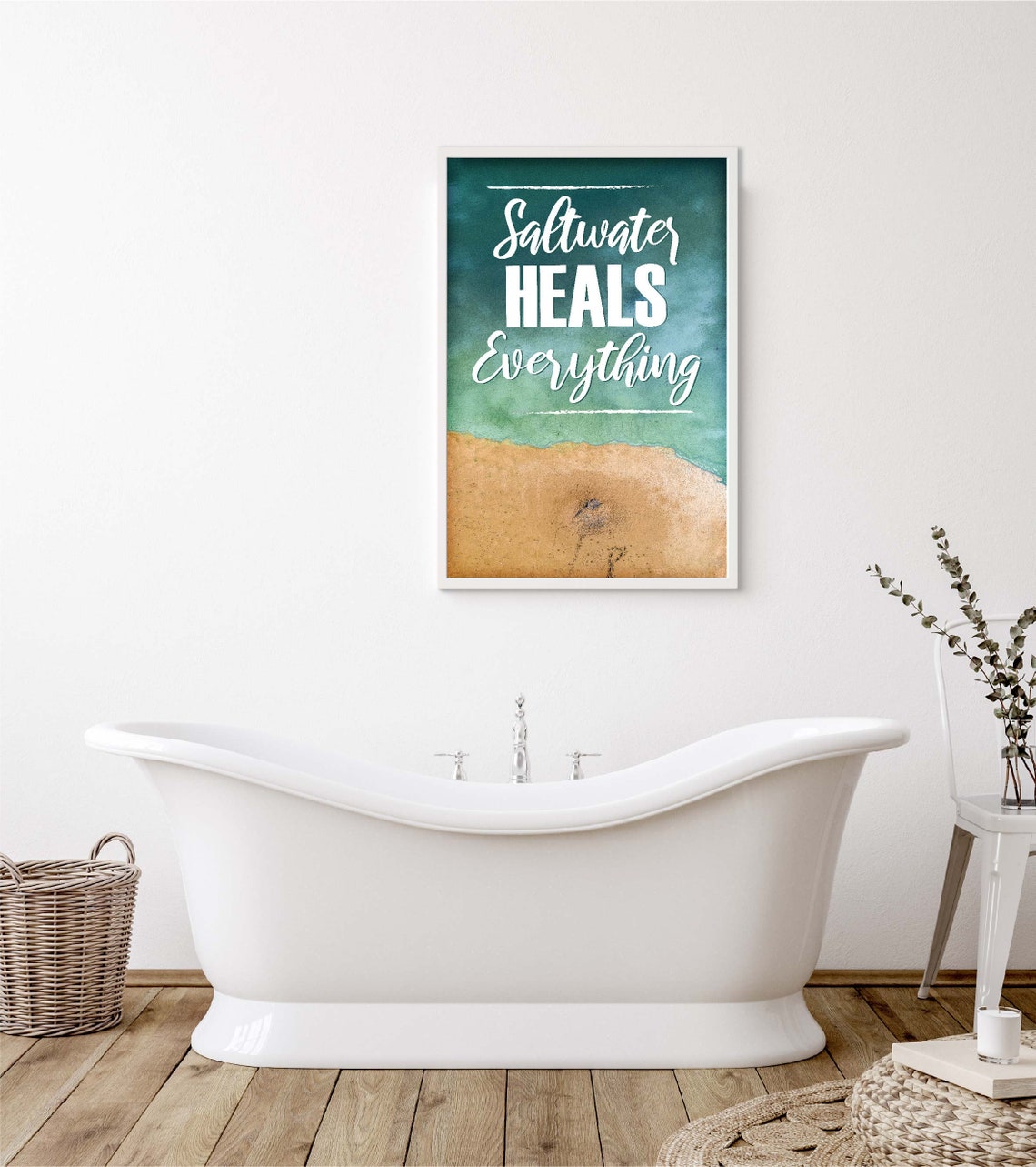 Saltwater Heals Everything Printable Beach House Sign - Etsy