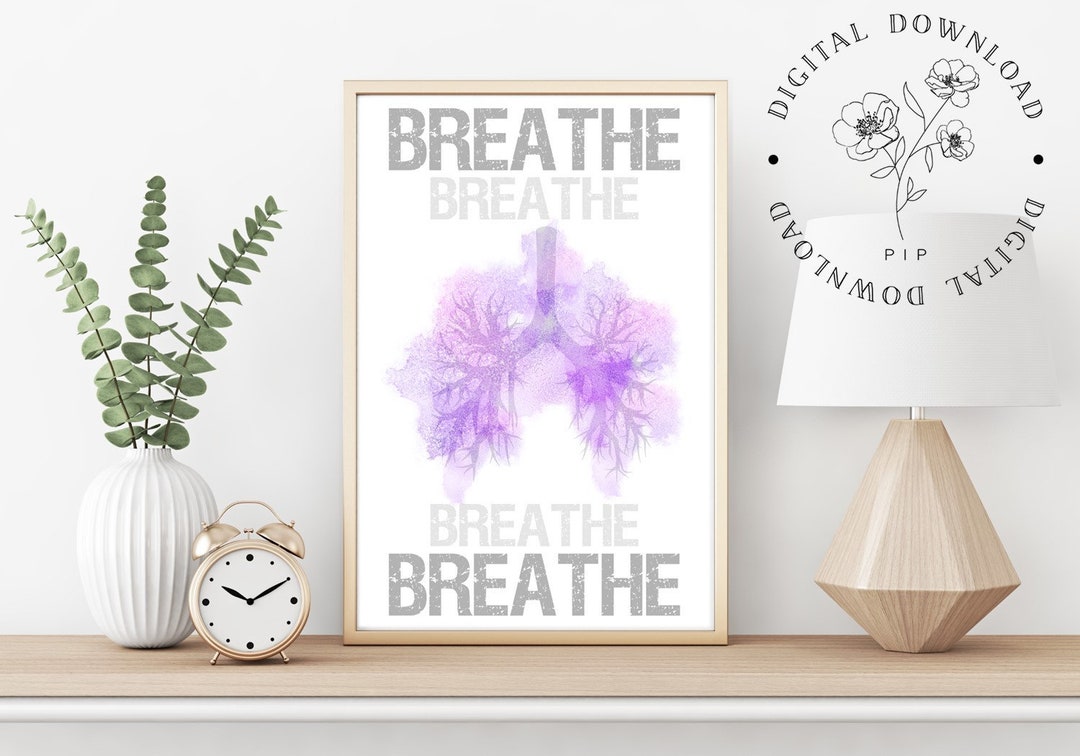 Purple Lungs Watercolor Print, Respiratory Art (digital Download) - Etsy