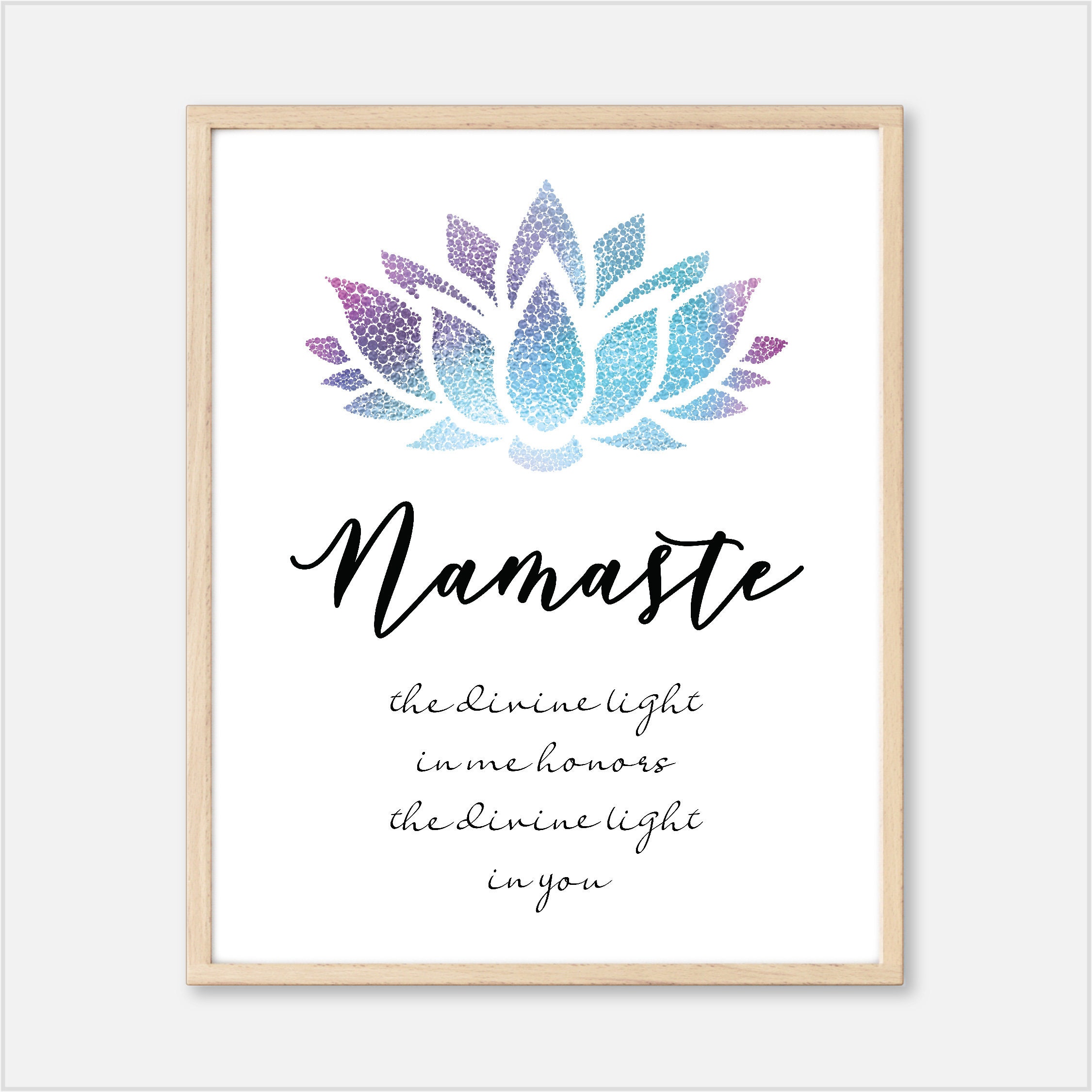 Namaste Definition Print Namaste Sign Wall Art Yoga Poster - Etsy
