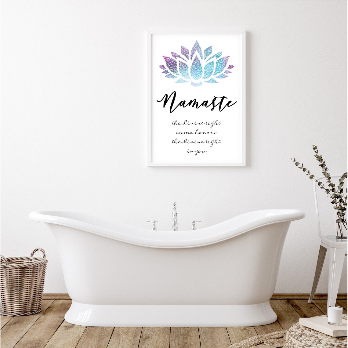 Namaste Definition Print Namaste Wall Art Yoga Print Yoga - Etsy
