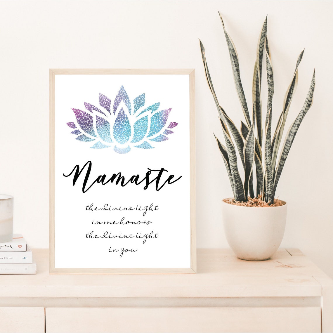 Namaste Definition Print Namaste Wall Art Yoga Print Yoga - Etsy