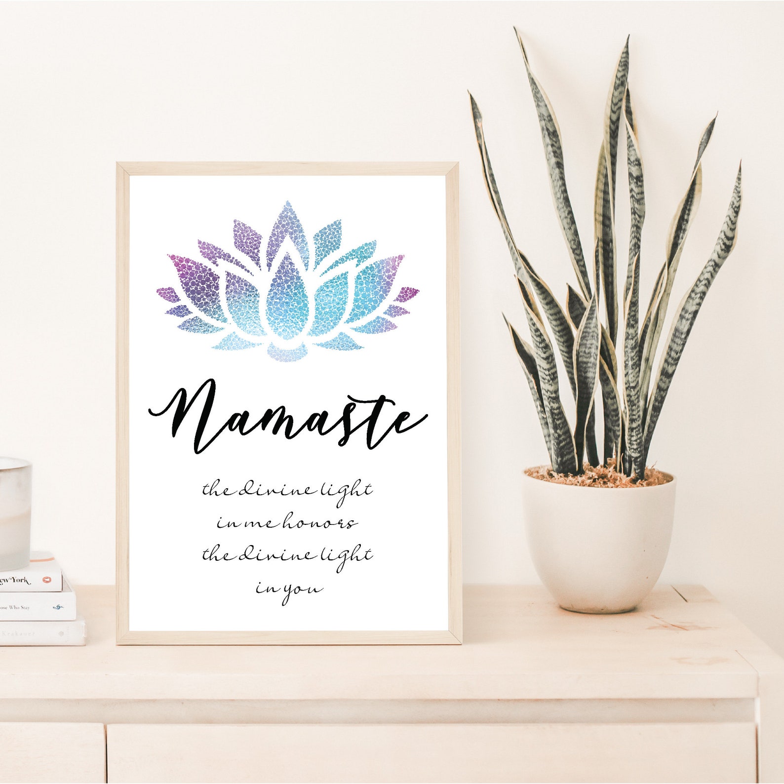 Namaste Definition Print Namaste Sign Wall Art Yoga Poster | Etsy