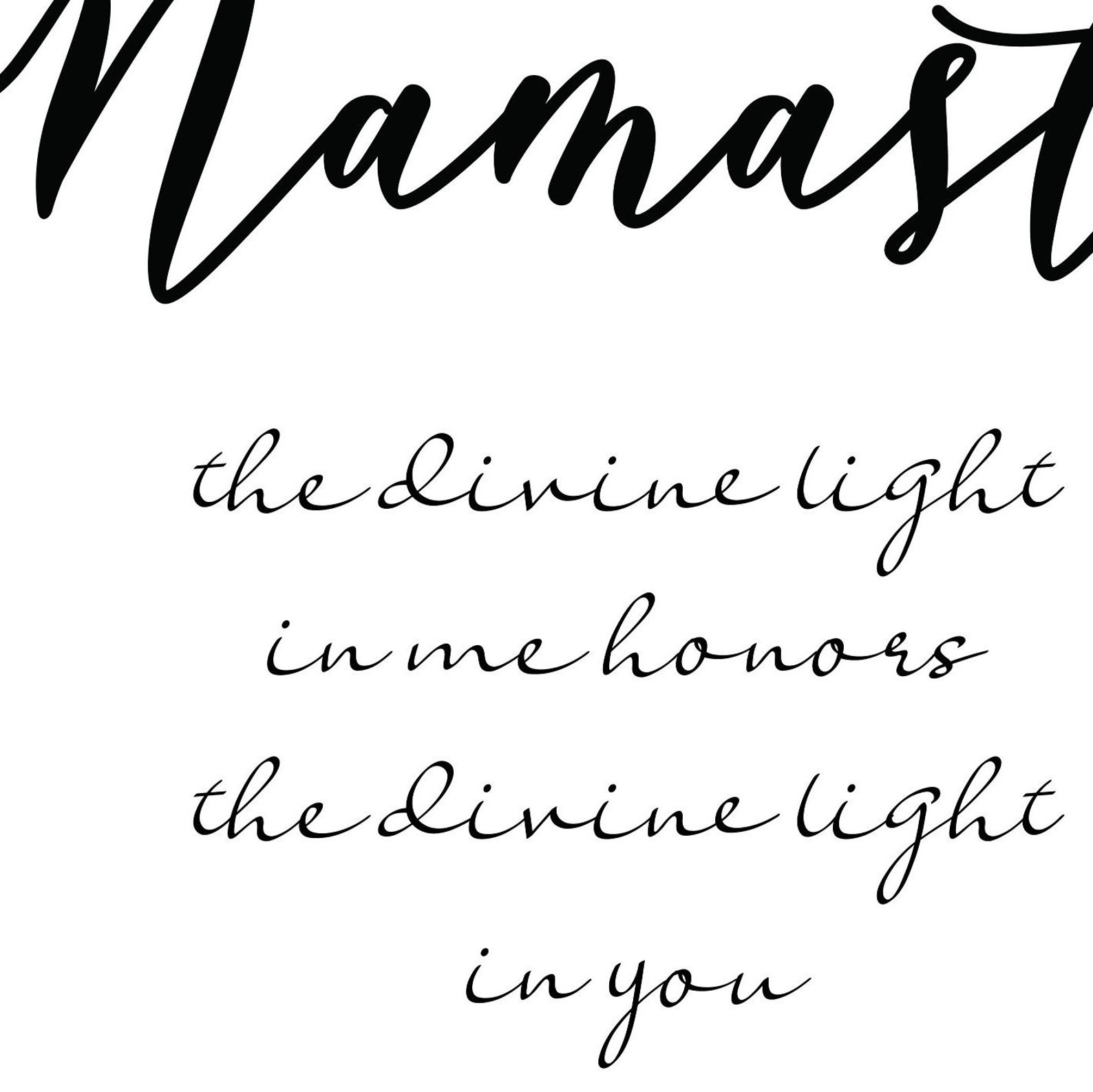 Namaste Definition Print Namaste Wall Art Yoga Print Yoga | Etsy
