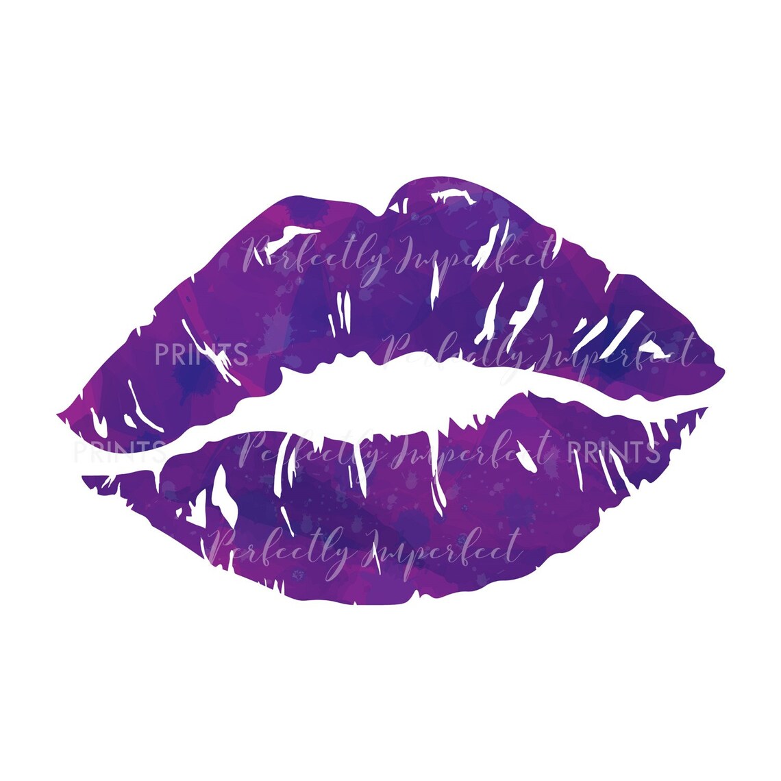 Watercolor Purple Lips Instant Download Lips Wall Art - Etsy