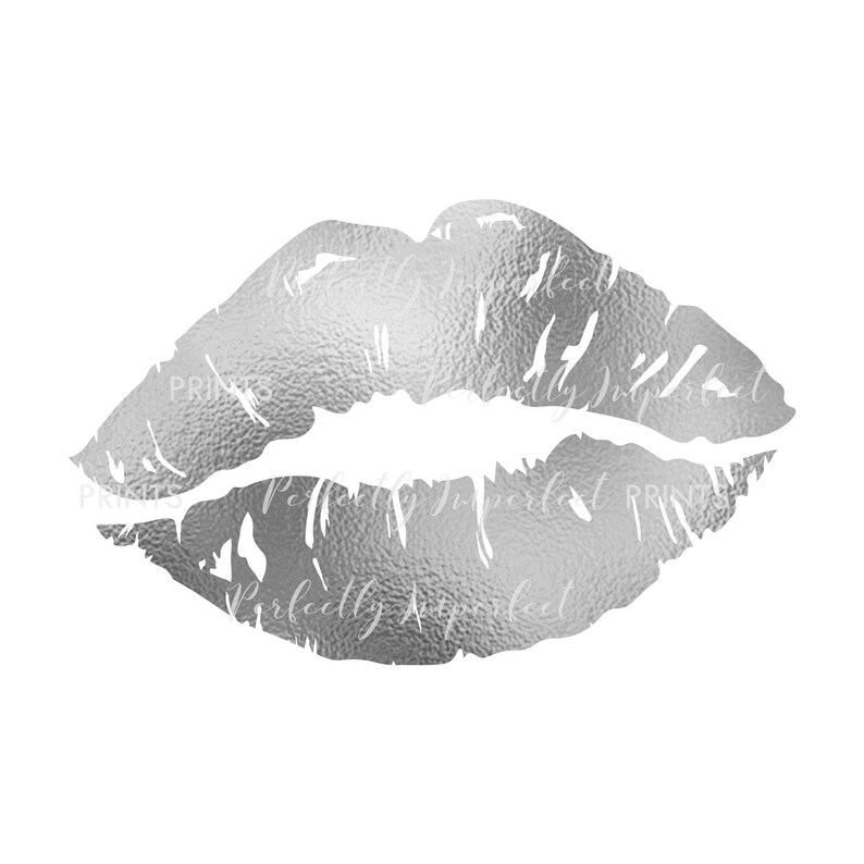 Metallic Silver Lips Lips Wall Art Minimalist Home Decor - Etsy
