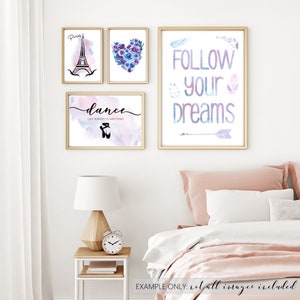 Follow Your Dreams Printable, Quote Poster, Housewarming Gift for Her ...