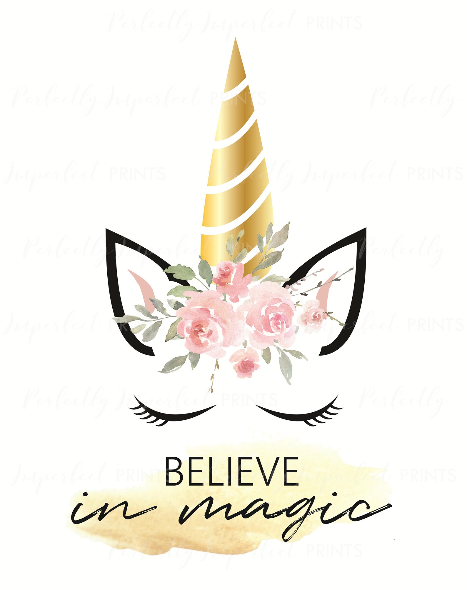 Magical Unicorn Printable Art Believe in Magic Unicorn Wall - Etsy