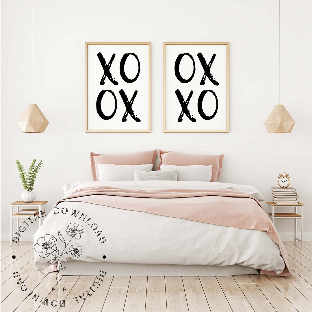 XOXO OXOX Instant Download Set of 2 Love Printable Above Bed - Etsy