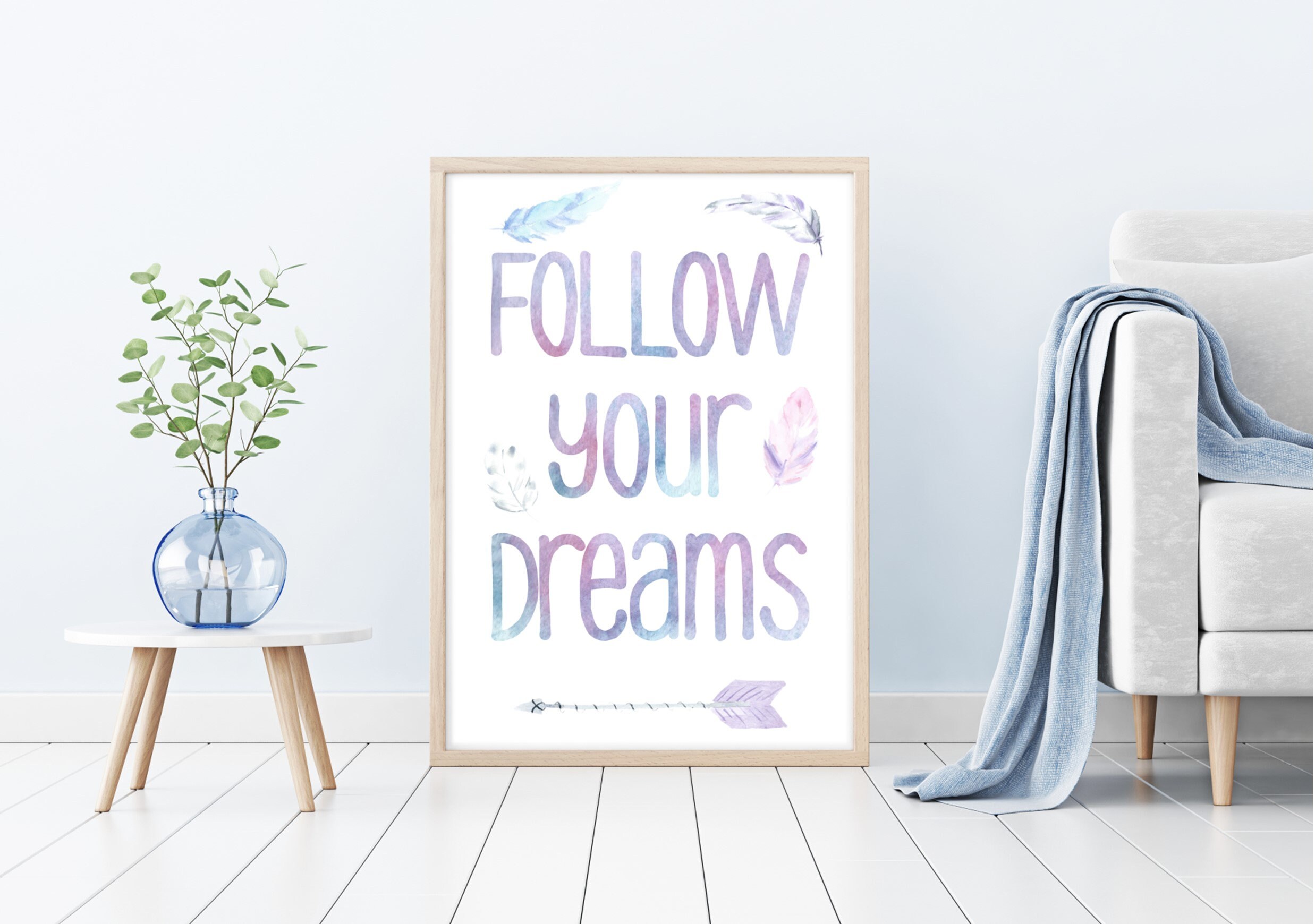 Follow Your Dreams Printable Quote Poster Housewarming Gift - Etsy