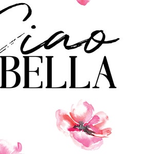 Ciao Bella Print, Hello Beautiful Print, Italian Saying, Gift for Her ...