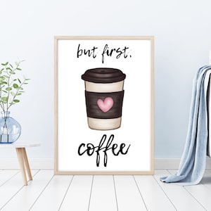 But First Coffee Coffee Wall Art Coffee Decor Kitchen Sign - Etsy