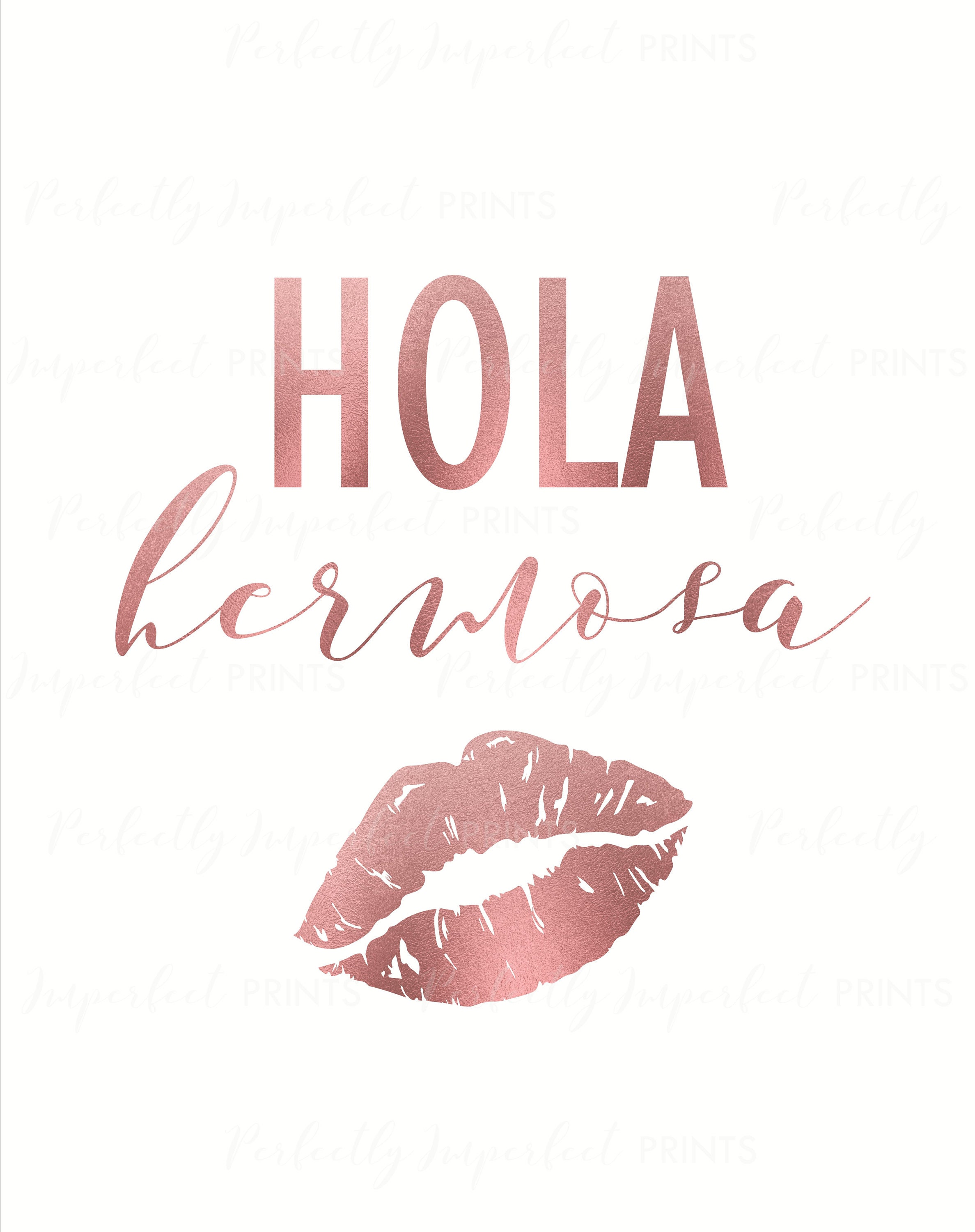 Hola Hermosa Hola Hermoso Dicho Español Rose Gold Wall - Etsy España