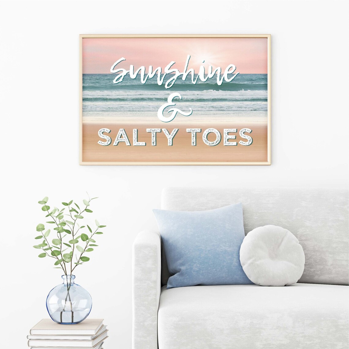 Sunshine and Salty Toes Printable Beach House Sign Coastal | Etsy