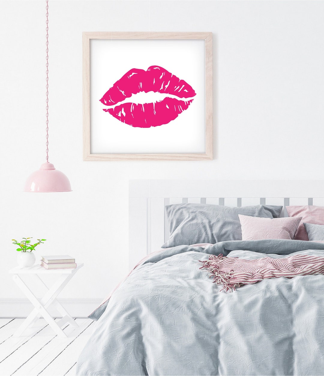Hot Pink Lips Lip Wall Art Hot Pink Wall Art Lips Lip - Etsy