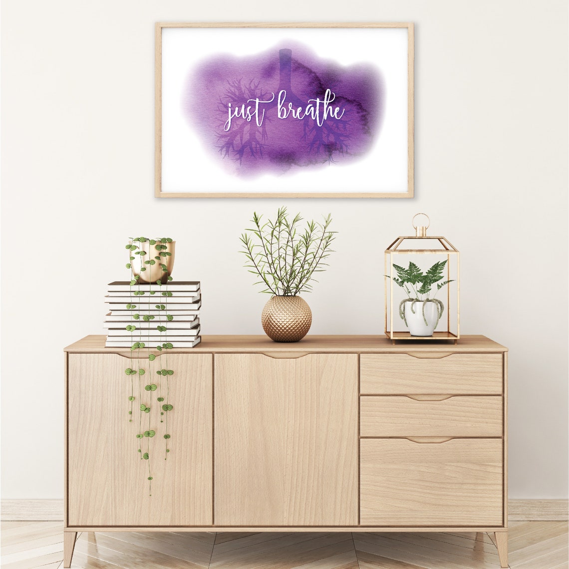 Just Breathe Printable Respiratory Therapist Art Purple - Etsy