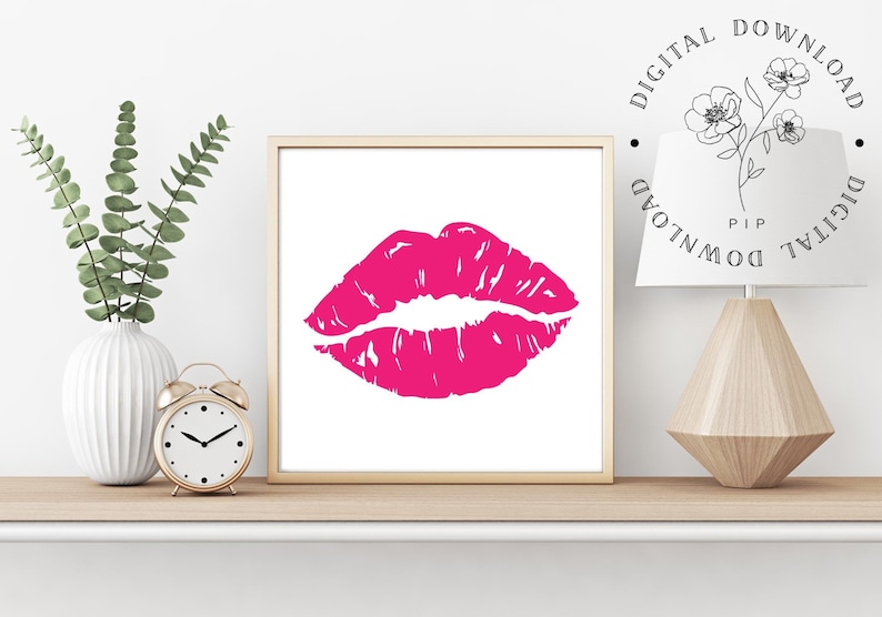 Hot Pink Lips Lip Wall Art Hot Pink Wall Art Lips Lip - Etsy