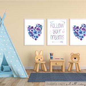 Follow Your Dreams Printable, Quote Poster, Housewarming Gift for Her ...