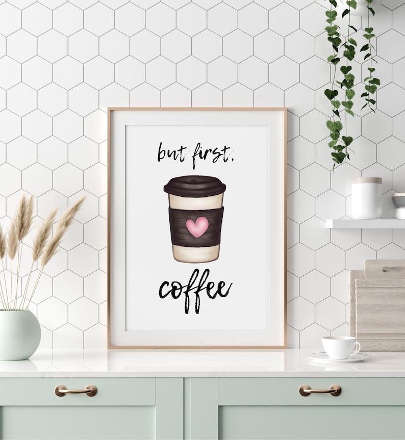But First Coffee Coffee Wall Art Coffee Decor Kitchen Sign - Etsy