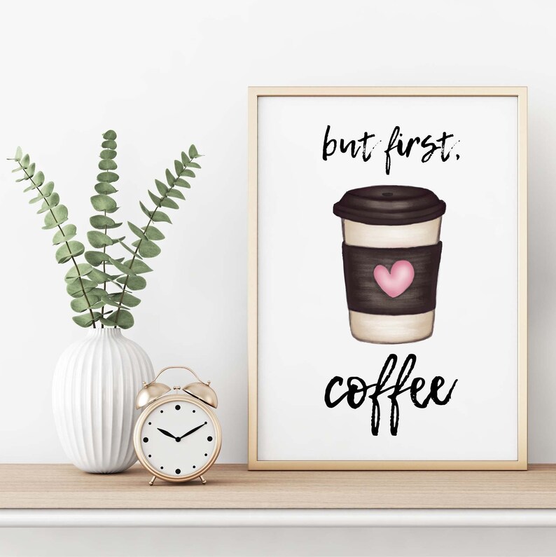 But First Coffee Coffee Wall Art Coffee Decor Kitchen Sign - Etsy