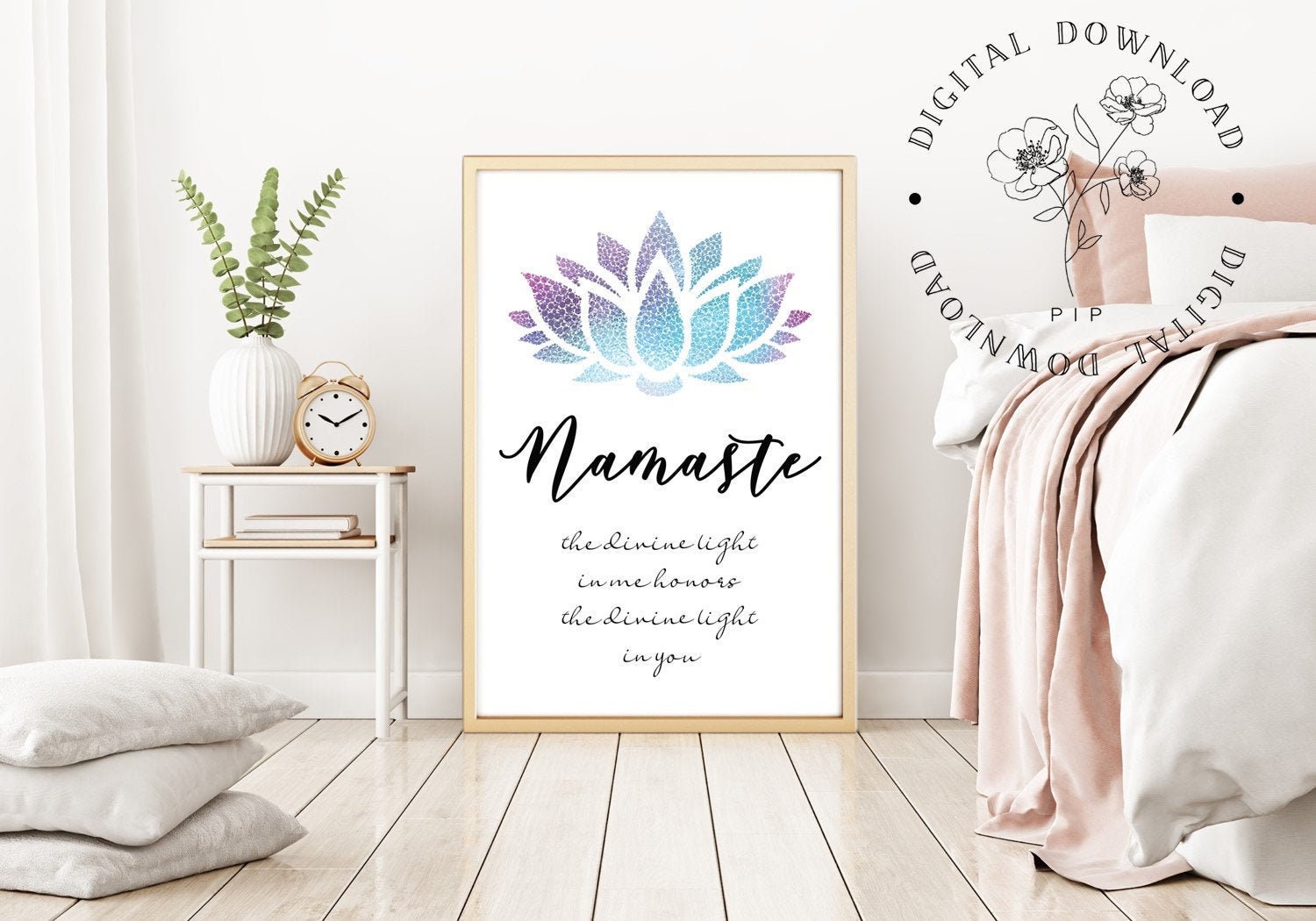Namaste Definition Print, Namaste Wall Art, Yoga Print, Yoga Poster ...