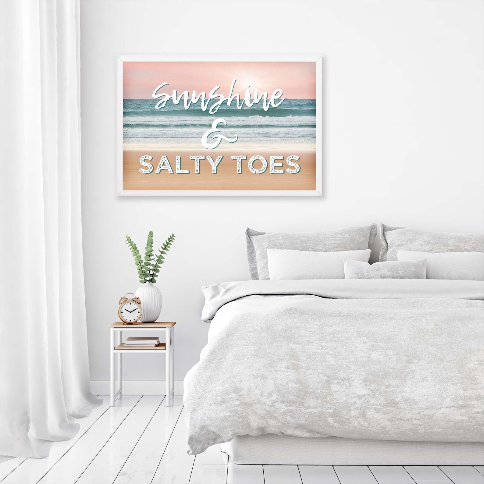 Sunshine and Salty Toes Printable Beach House Sign Coastal | Etsy