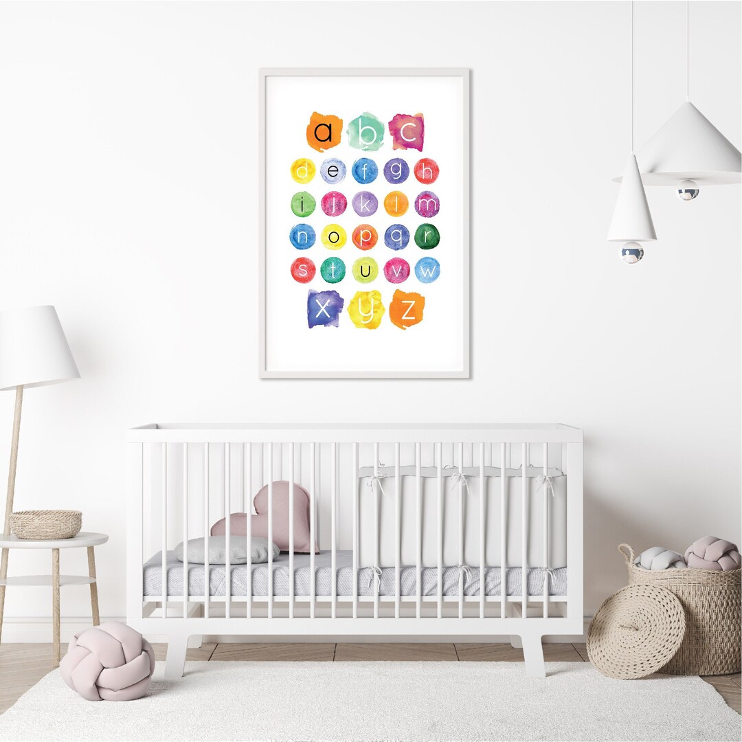 Colorful Alphabet Circles Poster, Abcs Wall Art Print, ABC Poster for ...