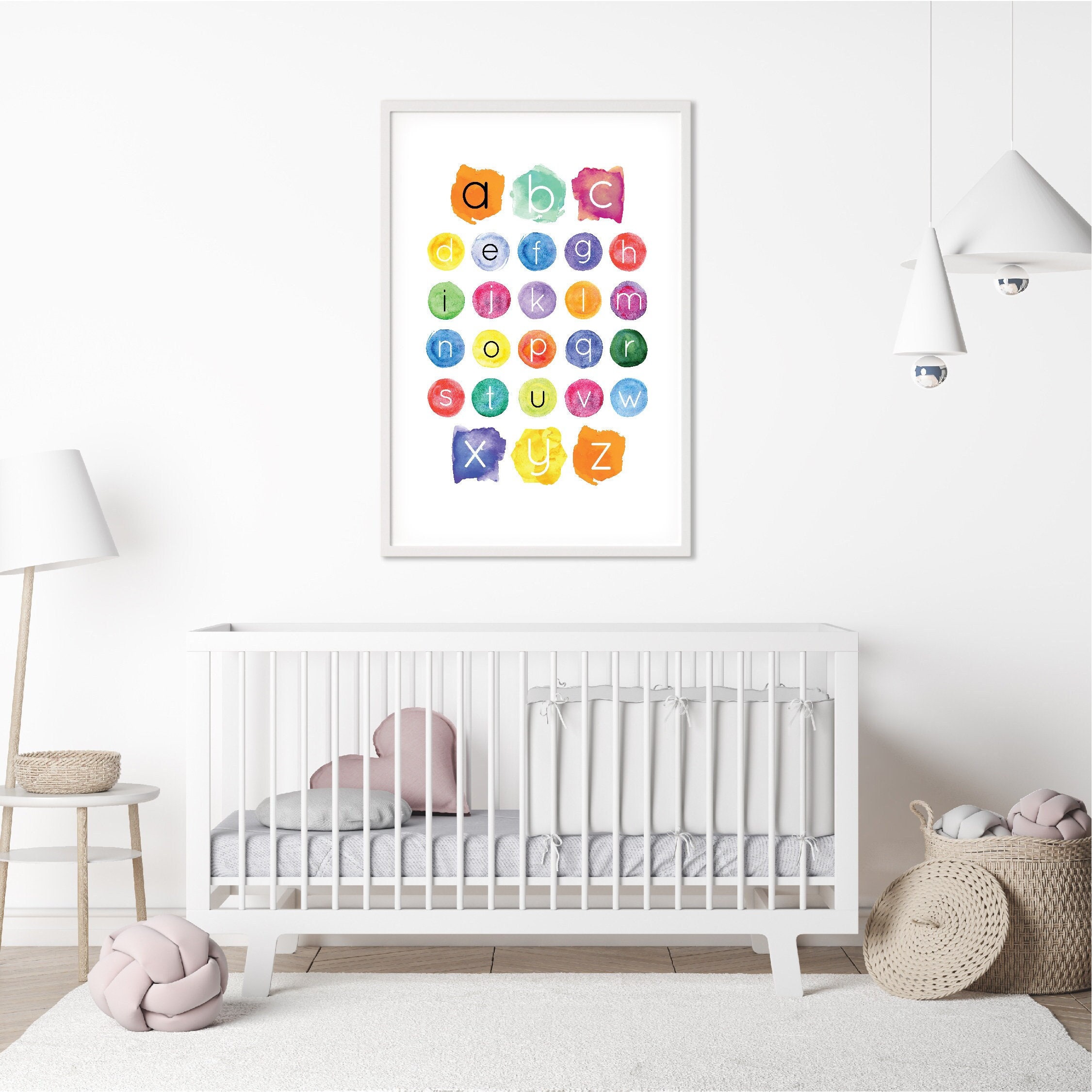 Colorful Alphabet Circles Poster Abcs Wall Art Print ABC - Etsy