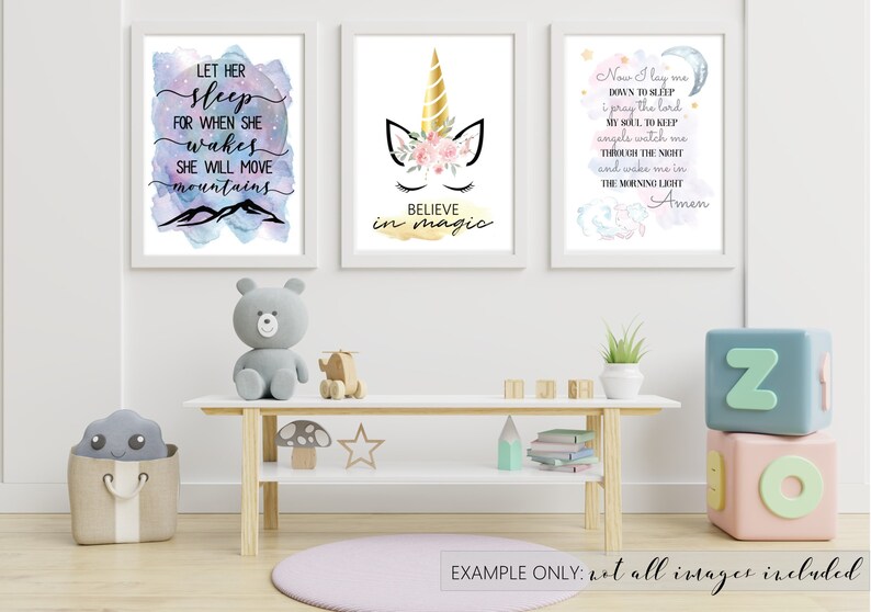 Magical Unicorn Printable Art Believe in Magic Unicorn Wall - Etsy