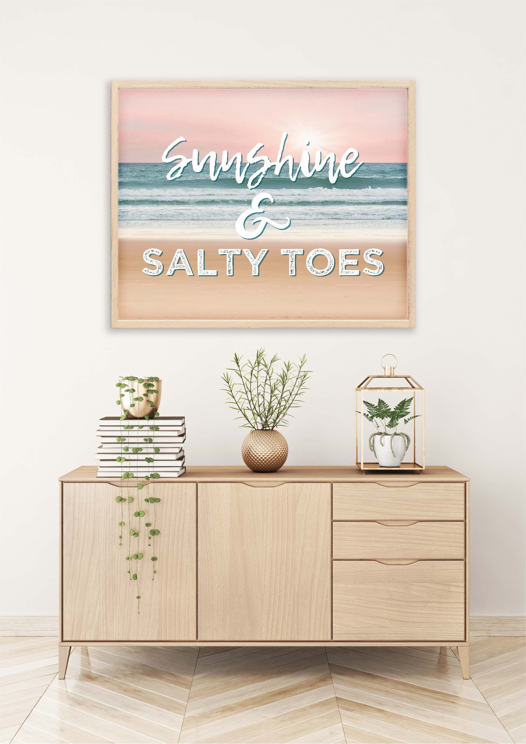 Sunshine and Salty Toes Printable Beach House Sign Coastal | Etsy