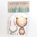5 Woodland Friends Stickers SET Baby Animals Fox Bear Bunny Raccoon ...