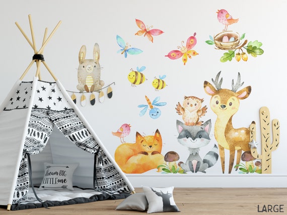 Woodland Nursery Décor Forest Animals SET 2 Fox Deer Raccoon - Etsy