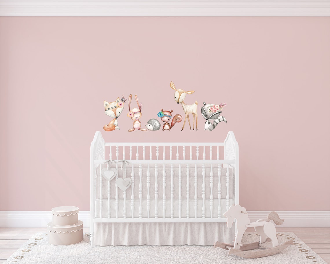 SAMPLES Woodland Tribe Nursery Decor Forest Animals Fox Deer | Etsy