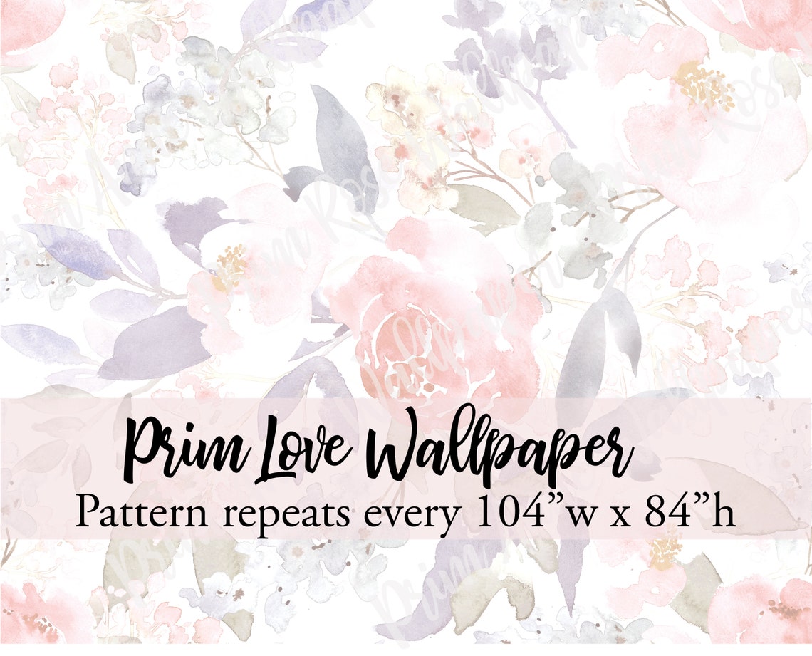 Removable Wallpaper PRIM LOVE Floral Nursery Wall Decor | Etsy