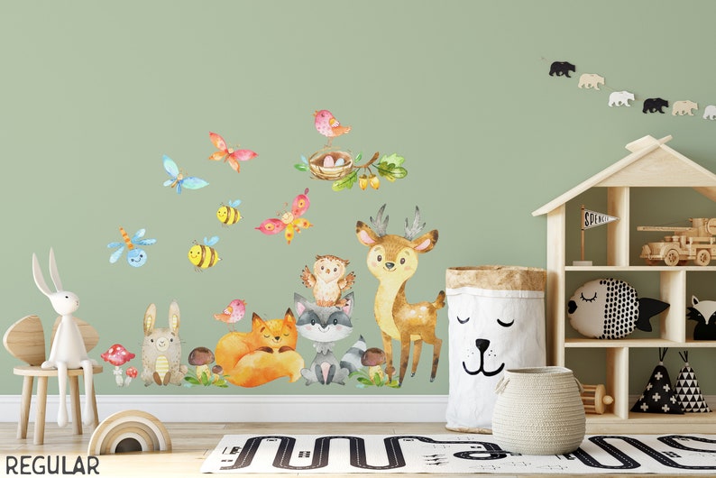 Woodland Nursery Décor Forest Animals SET 2 Fox Deer Raccoon - Etsy