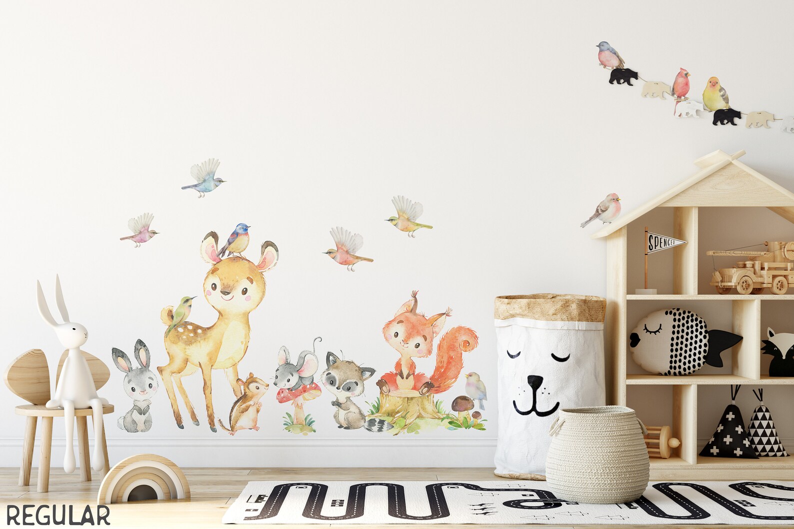 Woodland Nursery Decor Forest Animals Fox Deer Raccoon Bunny | Etsy