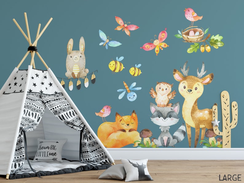 Woodland Nursery Décor Forest Animals SET 2 Fox Deer Raccoon - Etsy