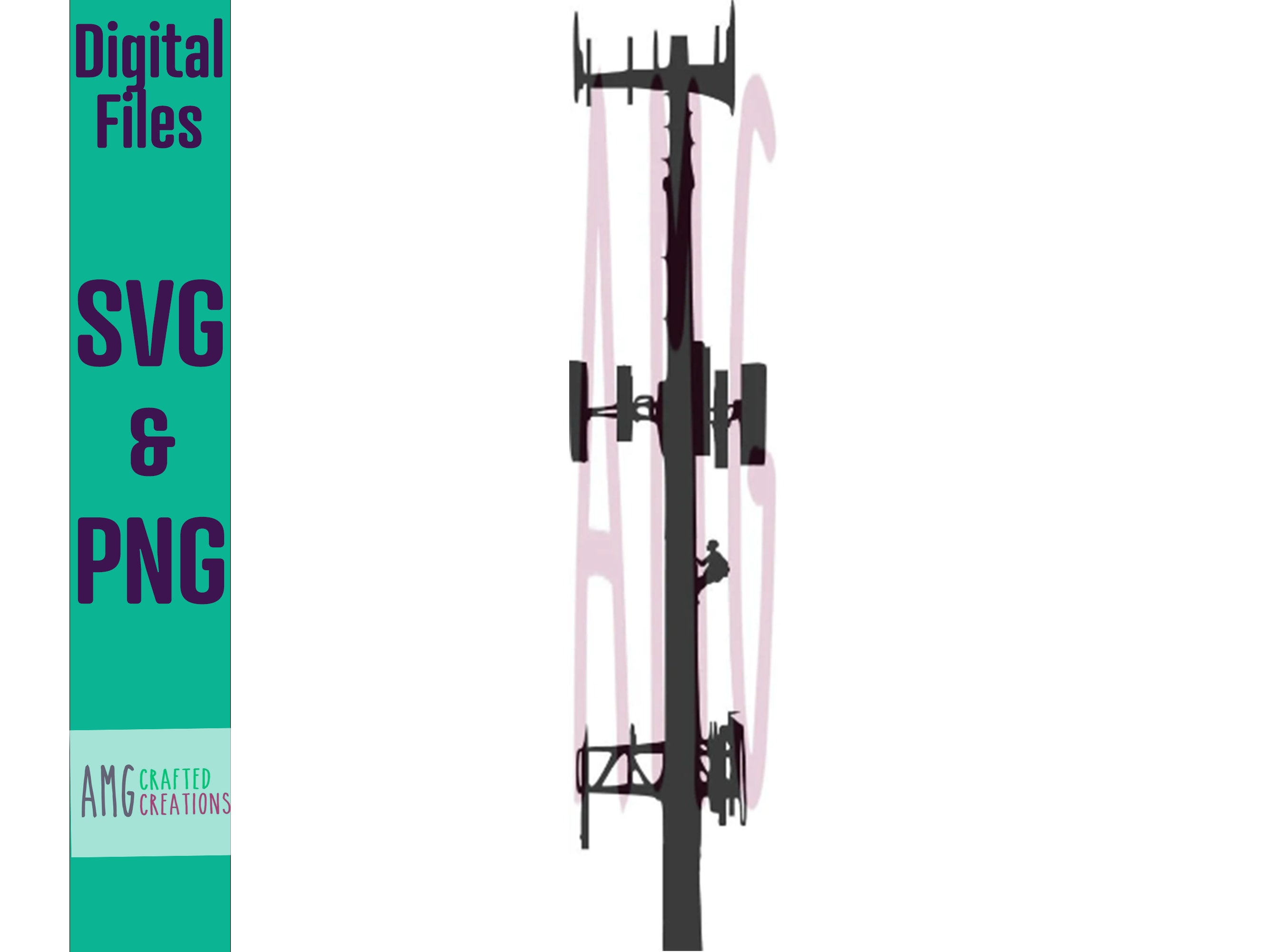 Monopole Tower Climber SVG PNG - Etsy Hong Kong