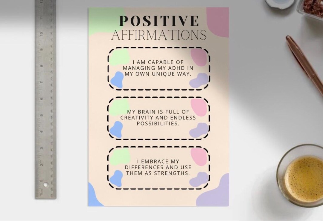 15 ADHD Positive Affirmations Printable | 5 Pages of Empowering Quotes ...
