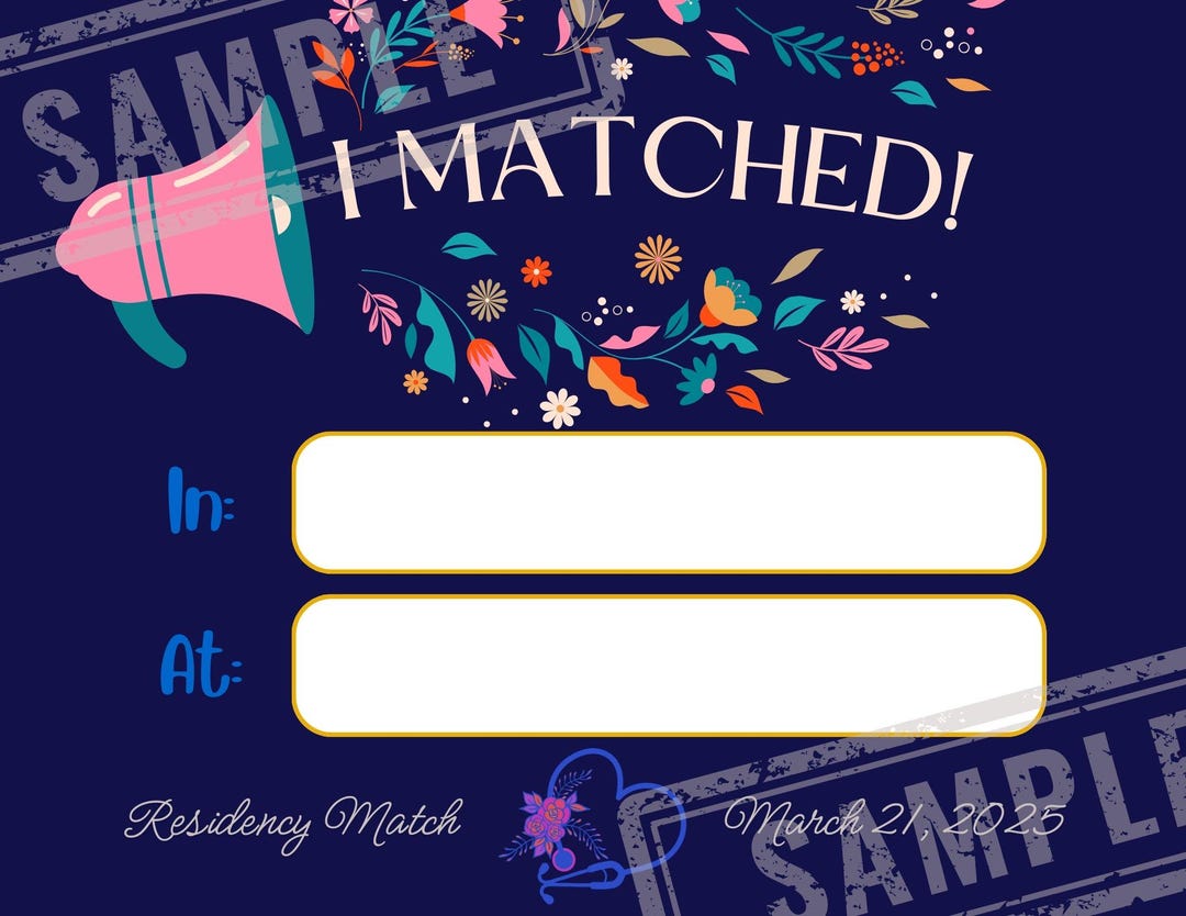 Match Day Residency 2025 Sign, Medical Doctor Graduation Sign, MD, DO ...