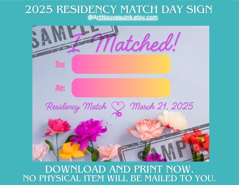 Match Day Residency 2025 Sign, Medical Doctor Graduation Sign, MD, DO ...
