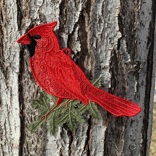 Embroidered Cardinal - Etsy