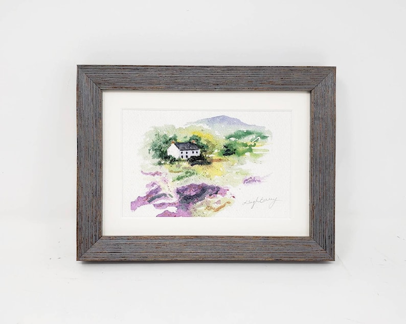 Mini Framed Irish Cottage Print,"county Kerry" Small Ireland Landscape ...