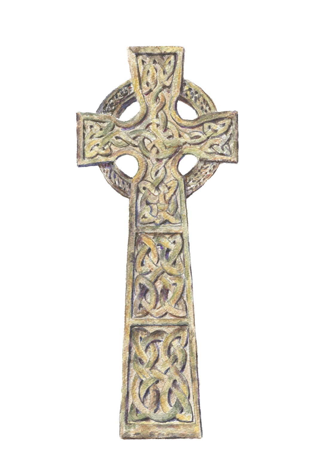 Celtic Cross, Irish Cross, Watercolor Print or Original, Ireland ...
