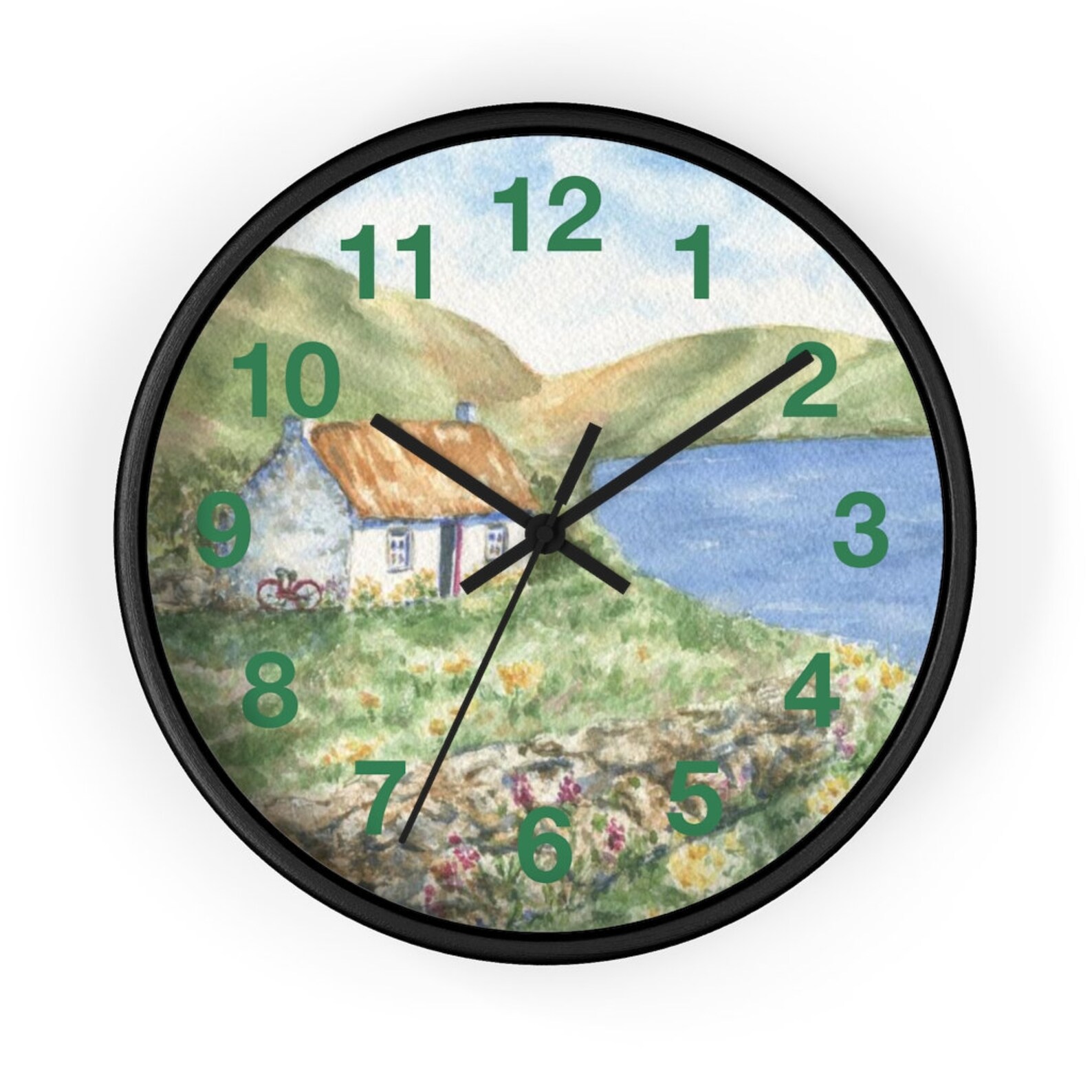 Irish Cottage Wall Clock Ireland Landscape Painting Irish - Etsy