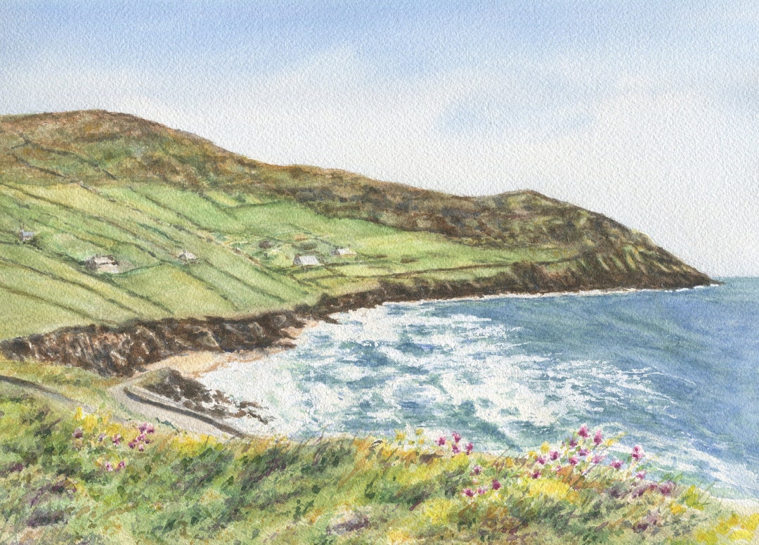 Irish Seaside Ireland Watercolor Prints Irish Landscape Painting ...