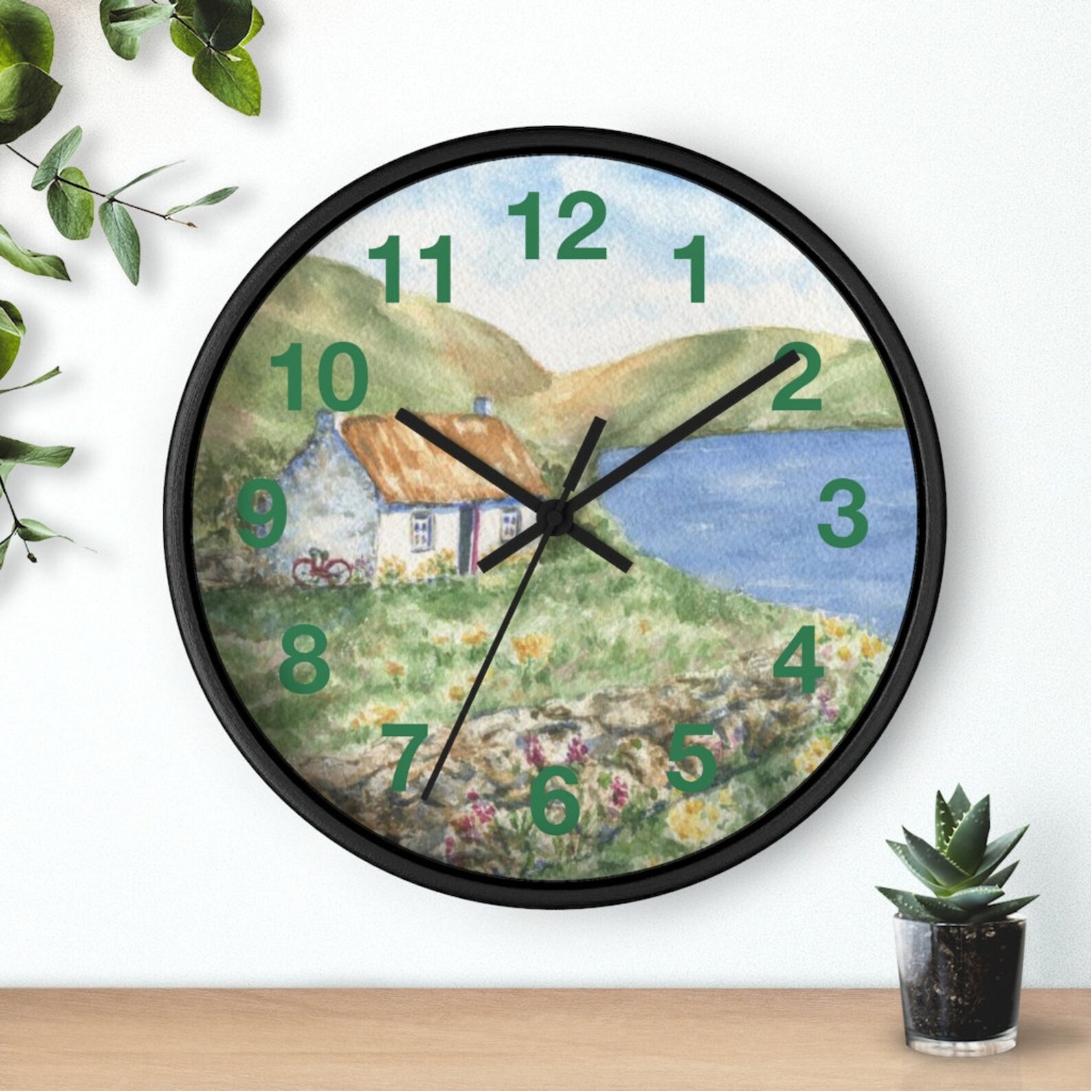 Irish Cottage Wall Clock Ireland Landscape Painting Irish - Etsy