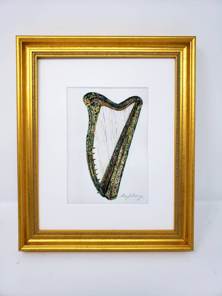Irish Harp Watercolor Print or Original Music Fine Art Prints Ireland ...